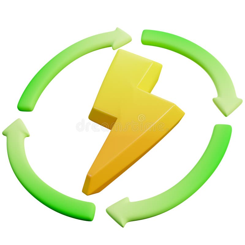 Energy Recharge Icon with Lightning Bolt - Eco-Friendly Stock ...