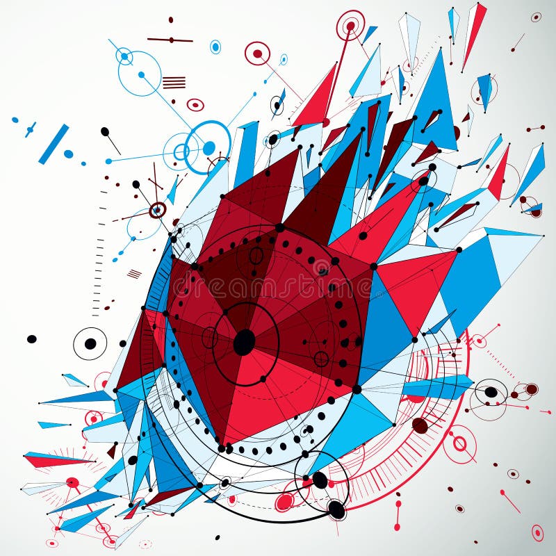 3d Engineering Technology Vector Backdrop with Low Poly Demolish Stock ...