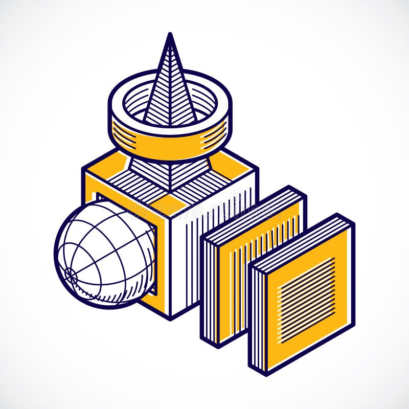 3D Engineering Vector, Abstract Shape Made Using Cubes and Geometric ...