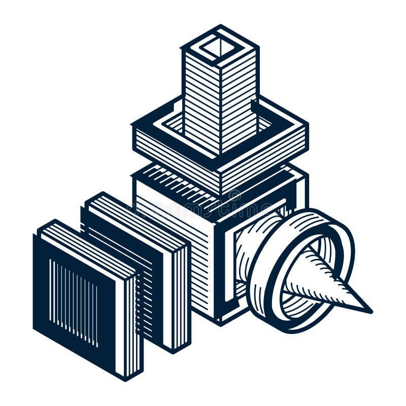 3D Engineering Vector, Abstract Shape Made Using Cubes and Geometric ...
