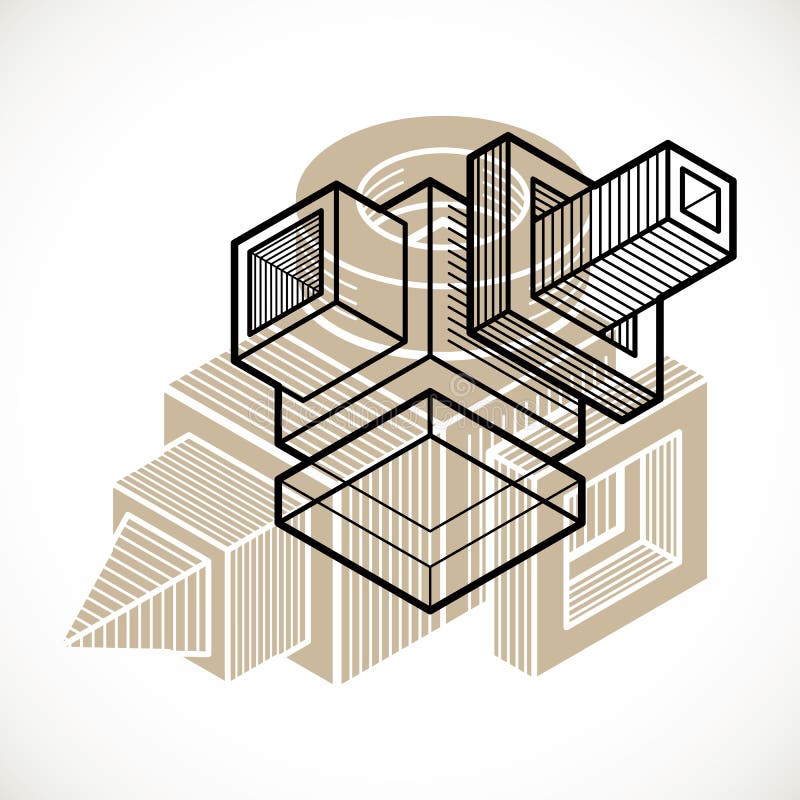 3D Engineering Vector, Abstract Shape Made Using Cubes and Geometric ...