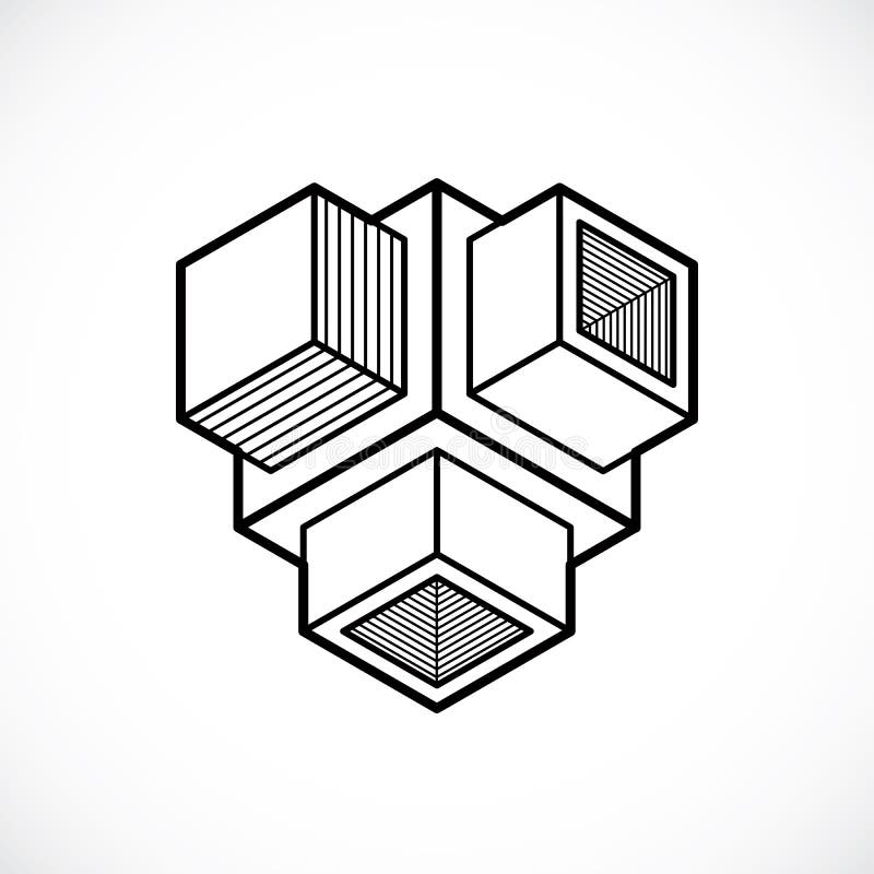 3D Engineering Vector, Abstract Shape Made Using Cubes Stock Vector ...