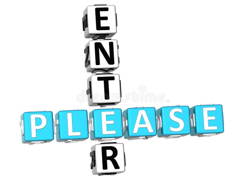 3D Enter Please Crossword stock illustration. Illustration of text ...