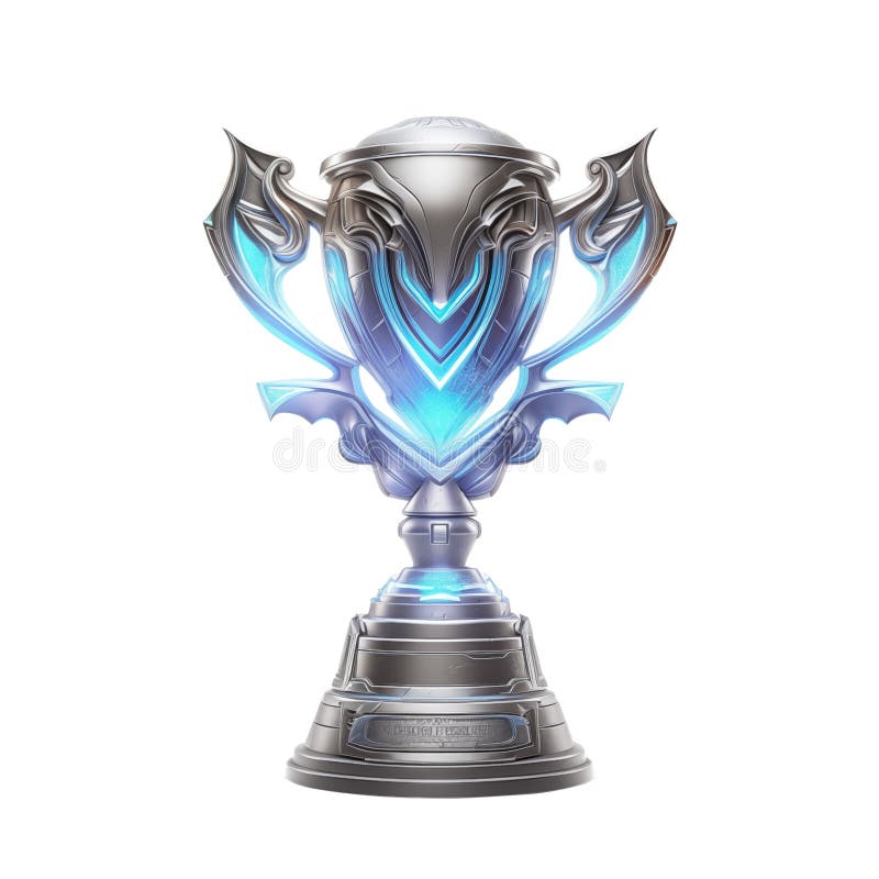 3D Esport Trophy with Glowing Base and Metallic Stock Illustration ...