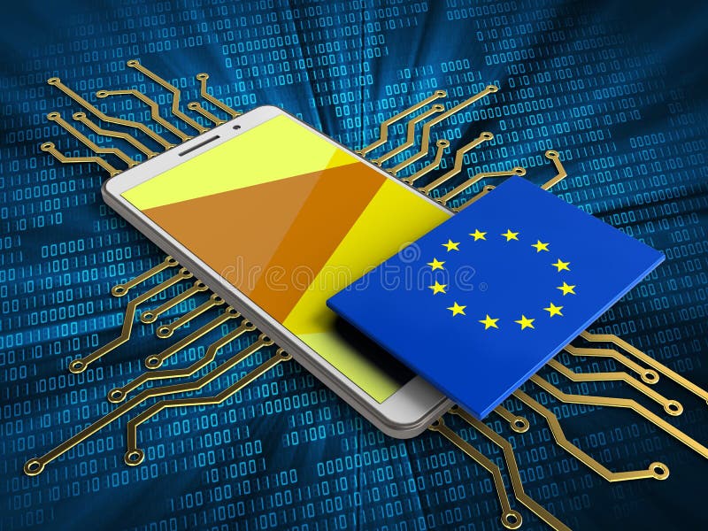 3d EU flag stock illustration. Illustration of golden - 98270167