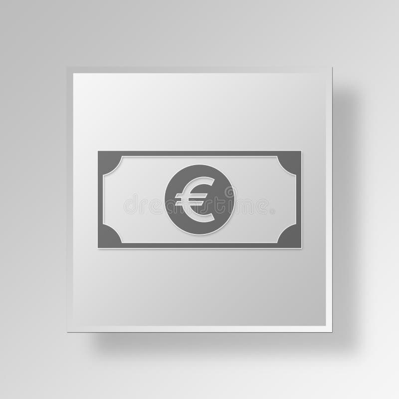 3D Euro Icon Business Concept Stock Illustration - Illustration of ...