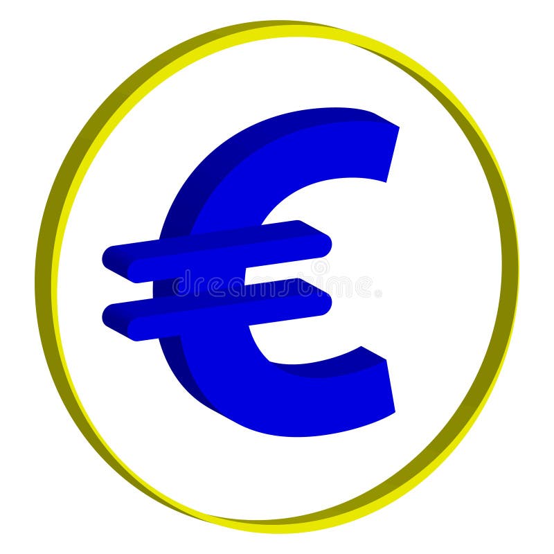 3D Euro Symbol on White Background Stock Vector - Illustration of sign ...