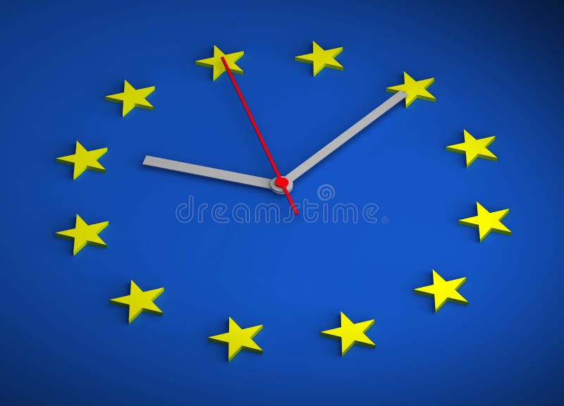 3D European Union Clock stock illustration. Illustration of clock ...