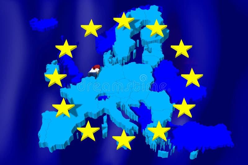 Netherlands and European Union Maps/ Flags Stock Illustration ...