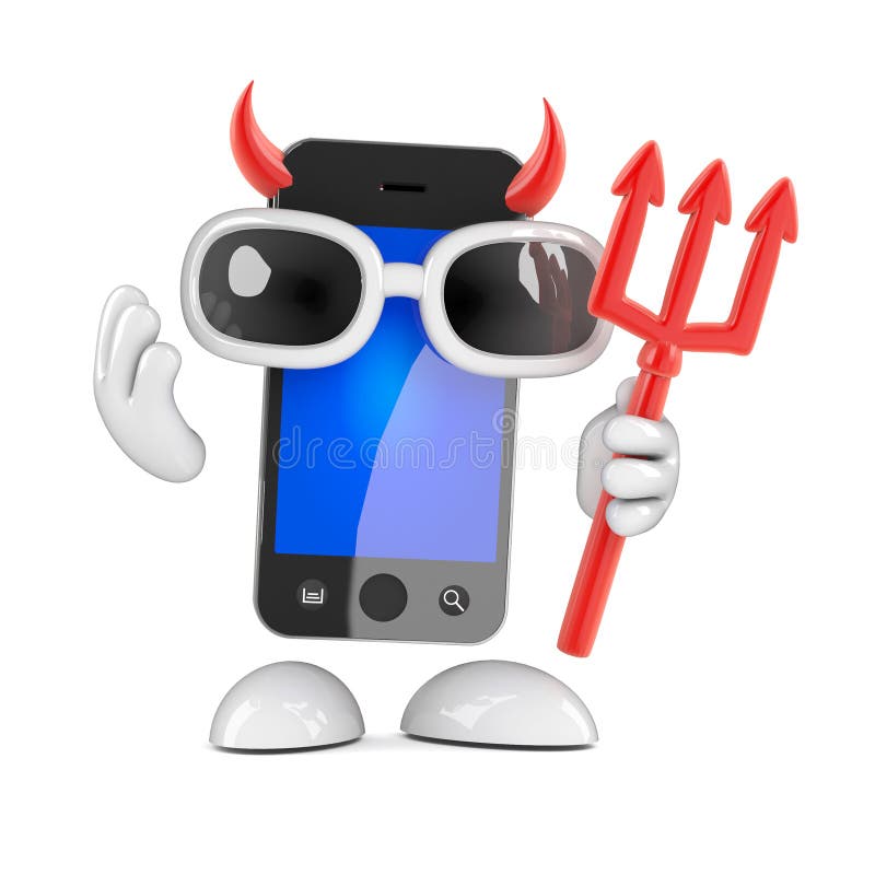 3d Evil smartphone stock illustration. Illustration of connected - 40222048