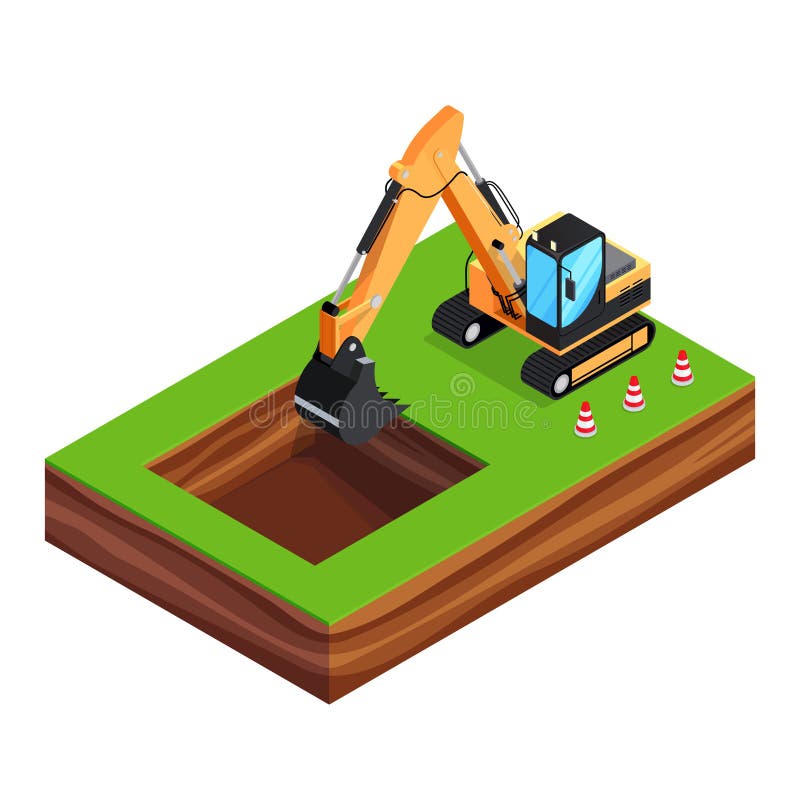 Excavator Digging Clipart