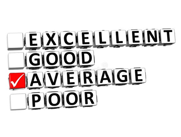 3D Excellent Good Average Poor Button Click Here Block Text Stock ...