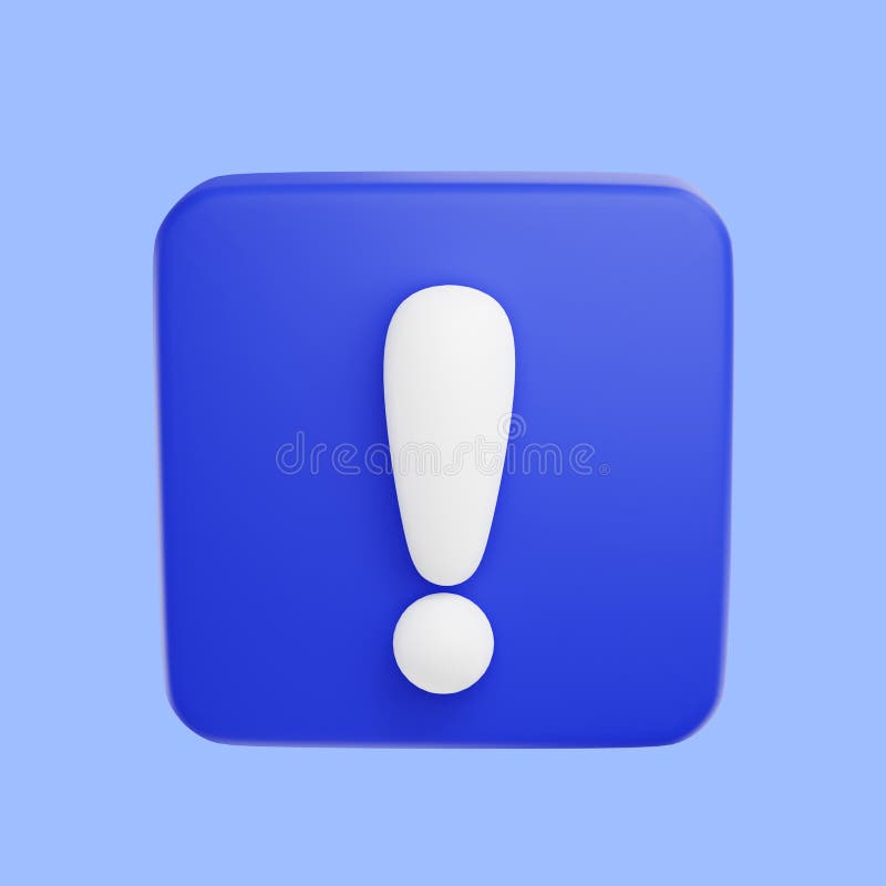 3d Exclamation Icon Sign or Attention Caution Mark. Exclamation Mark ...