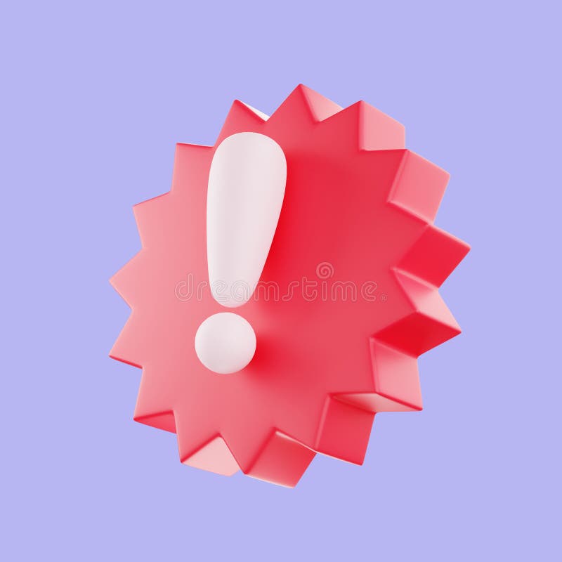 3d Exclamation Icon Sign or Attention Caution Mark. Exclamation Mark ...