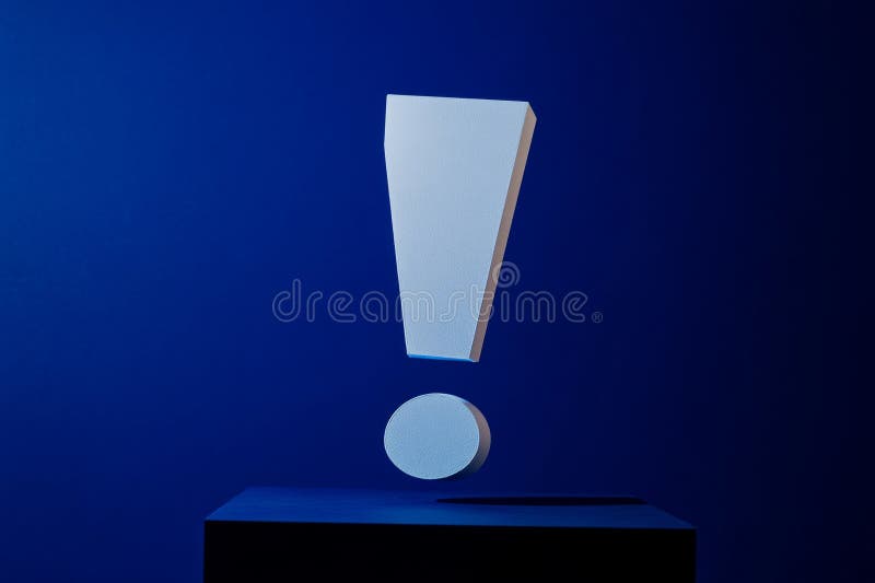 A Striking 3D Exclamation Mark on a Bold Blue Background. this Design ...