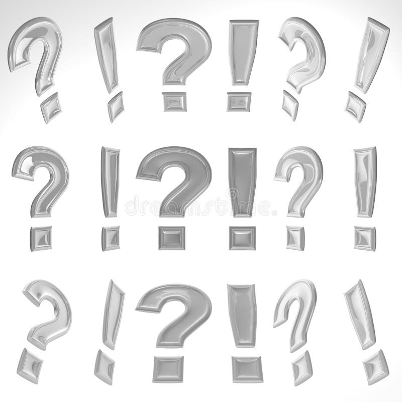 3D Exclamation Mark and Question Mark Stock Illustration - Illustration ...