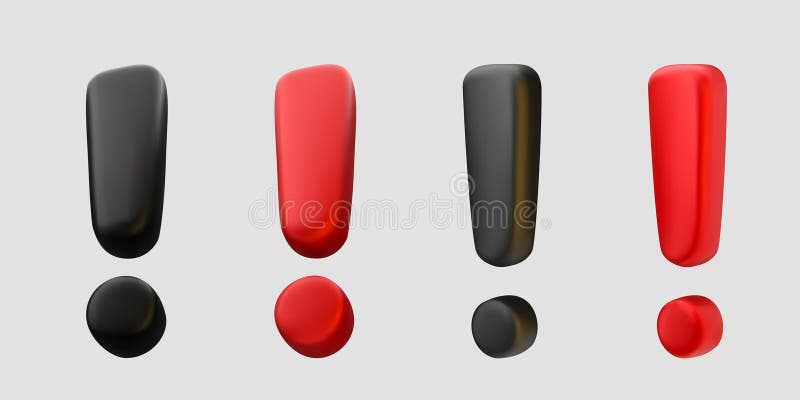 3D exclamation sign set stock vector. Illustration of hazard - 328006605