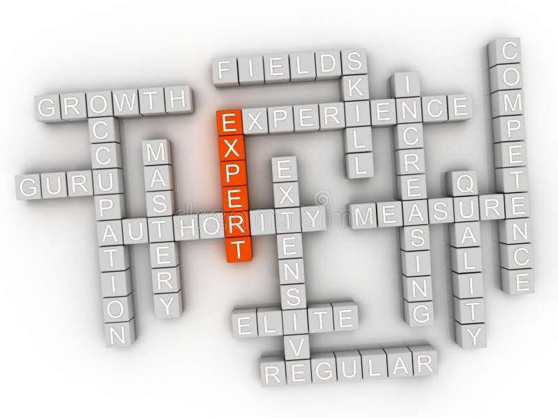 3d Expert Concept Word Cloud Stock Illustration - Illustration of ...