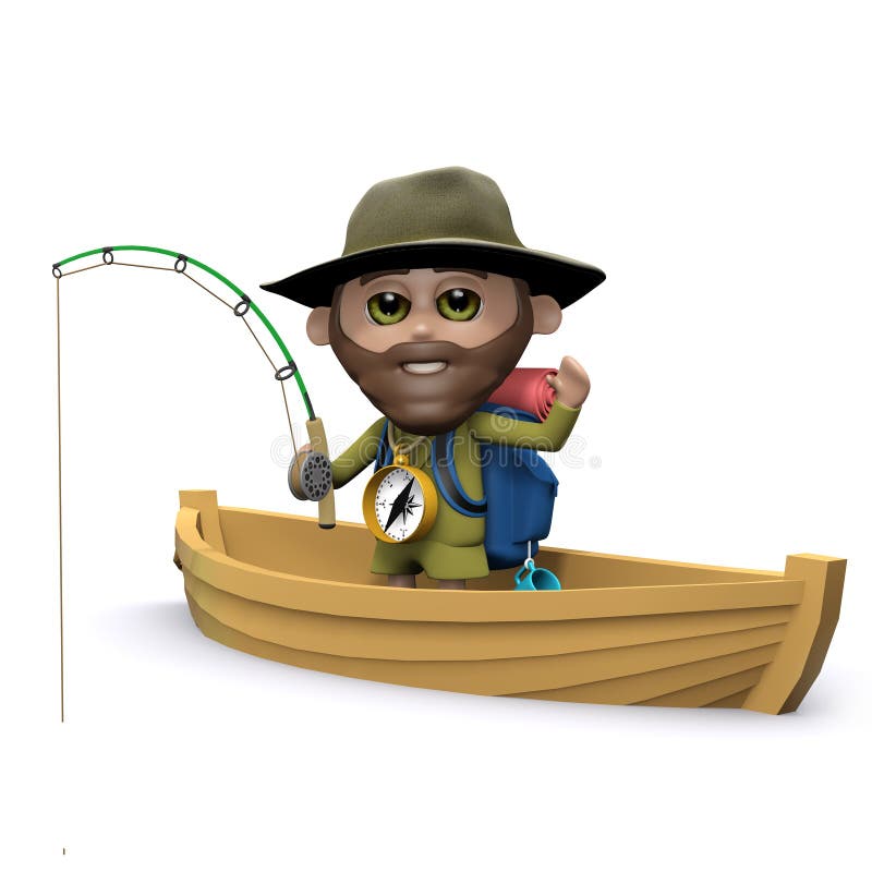 3d Bee fishing stock illustration. Illustration of cute - 41675716