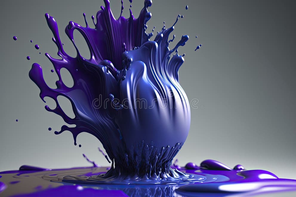 3d Explosion of Blue Paint Drips. Generative AI Stock Illustration ...