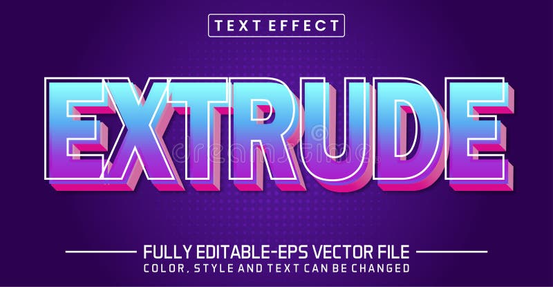 3d Extrude Futuristic Editable Text Effect Stock Vector - Illustration ...