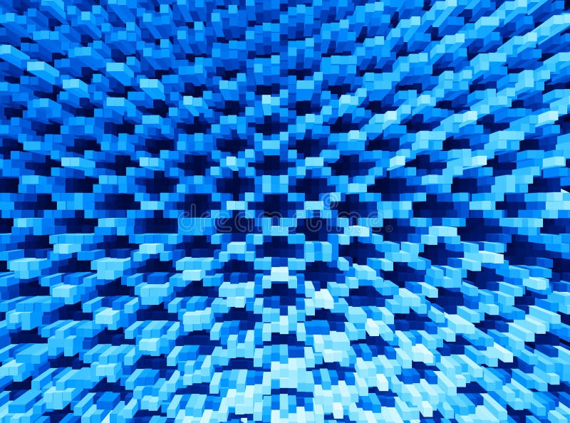 Extruded Blocks on Technical Circuit 3D Rendering Stock Illustration ...