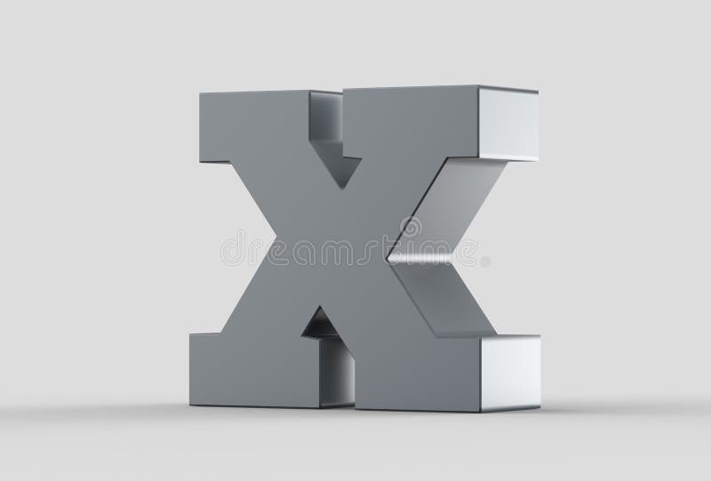 3D Extruded Uppercase Letter X Isolated on Soft Gray Background. Stock ...