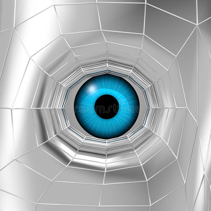 3D face, eye - close-up stock illustration. Illustration of humanoid ...