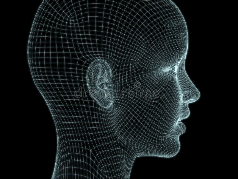 3D Face Mesh stock illustration. Illustration of psychology - 213202616