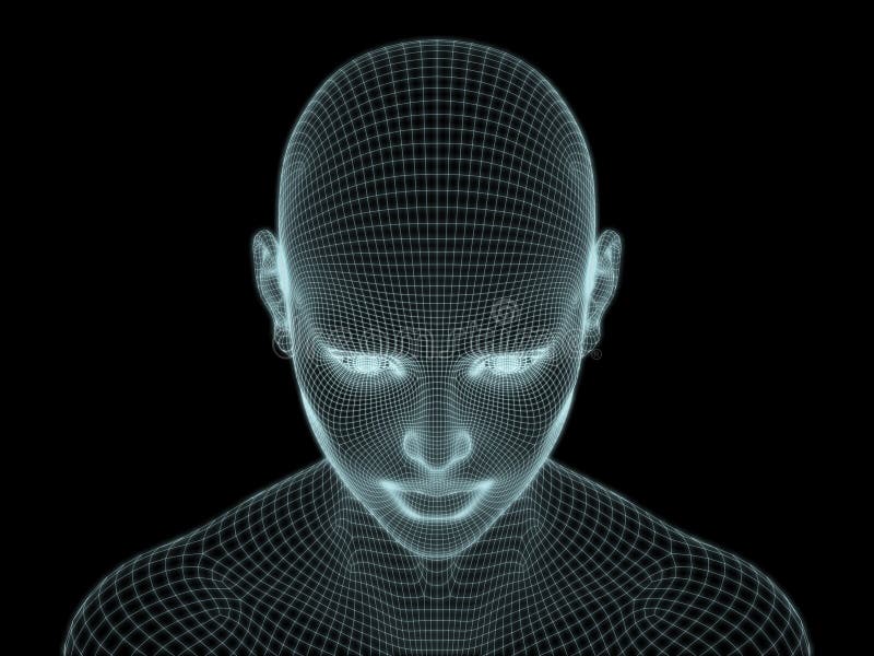 3D Face Mesh stock illustration. Illustration of isolated - 209712623