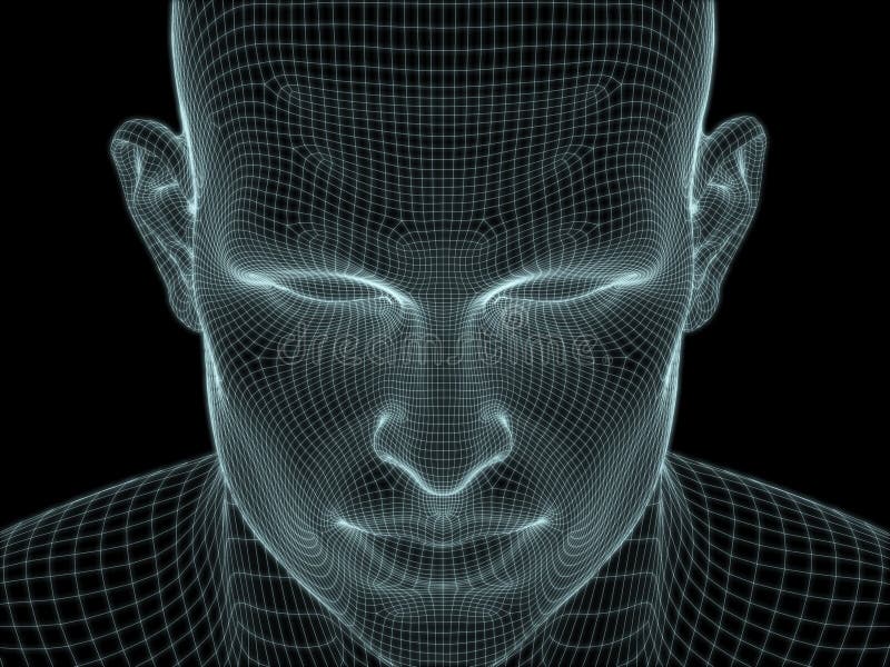 3D Face Mesh stock illustration. Illustration of isolated - 191633435