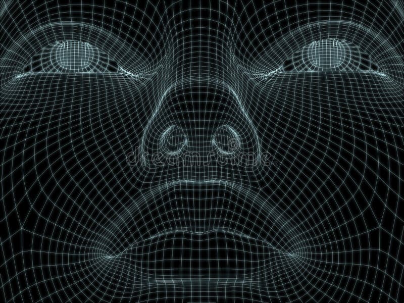3D Face Mesh stock illustration. Illustration of consciousness - 192306801