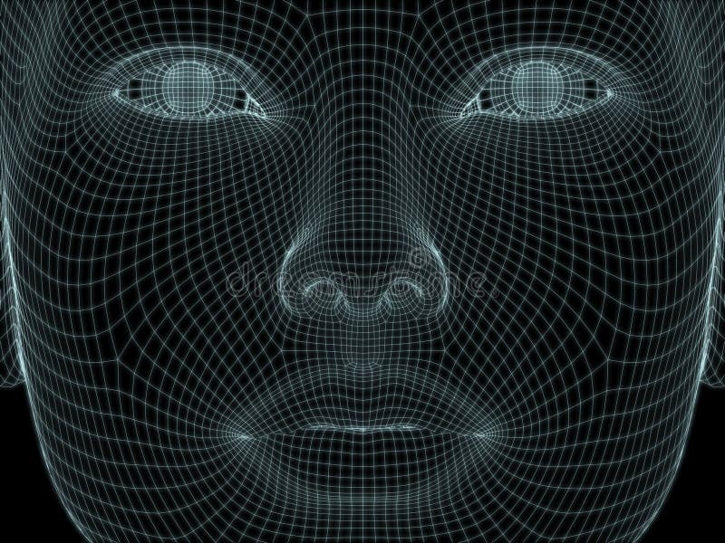 Face Mesh in 3D stock illustration. Illustration of creativity - 199897992