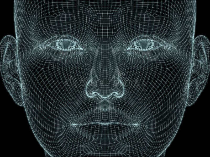 3D Face Mesh stock illustration. Illustration of black - 193567282