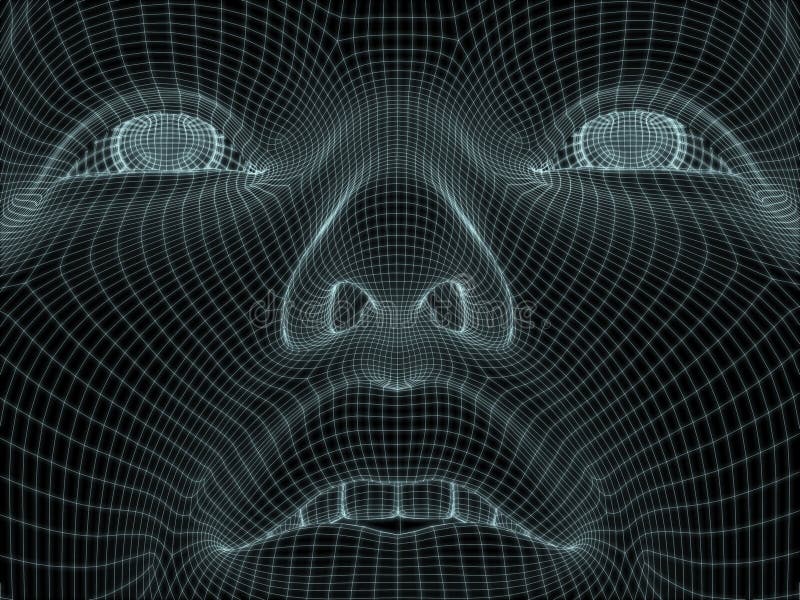 Face Mesh in 3D stock illustration. Illustration of creativity - 199897992
