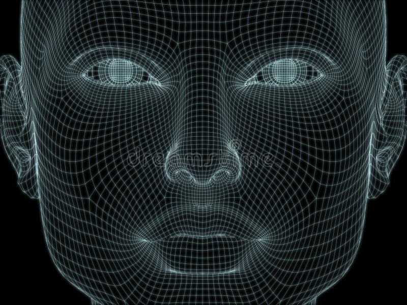 3D Face Mesh stock illustration. Illustration of identity - 197969384
