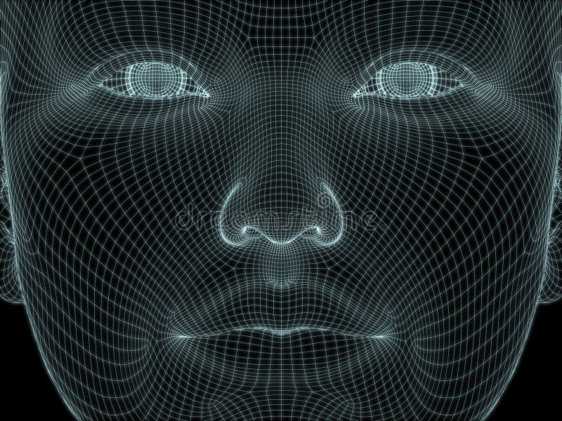 3D Face Mesh stock illustration. Illustration of psychology - 201277033