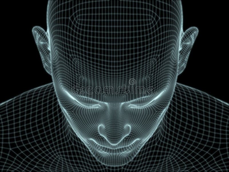 3D Face Mesh stock illustration. Illustration of imagination - 207671296