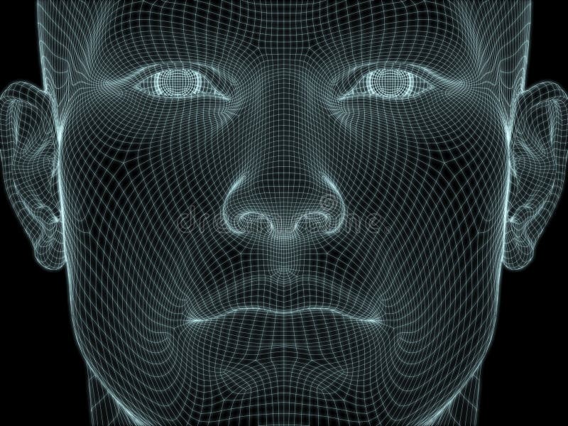 3D Face Mesh stock illustration. Illustration of isolated - 215089598