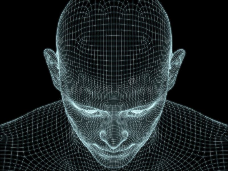 3D Face Mesh stock illustration. Illustration of intellect - 213202614