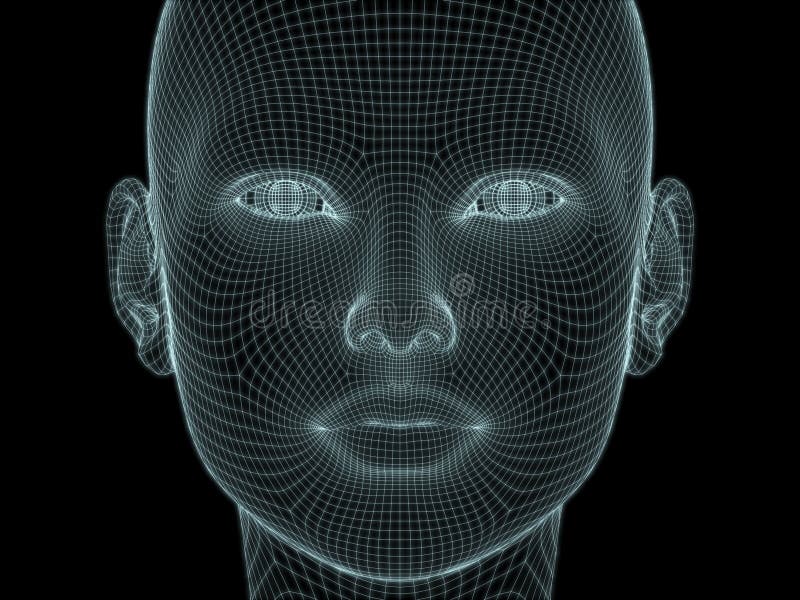 3D Face Mesh stock illustration. Illustration of isolated - 215089598