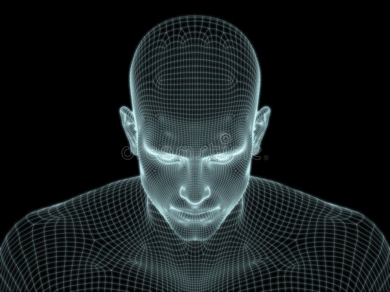 3D Face Mesh stock illustration. Illustration of psyche - 196086074