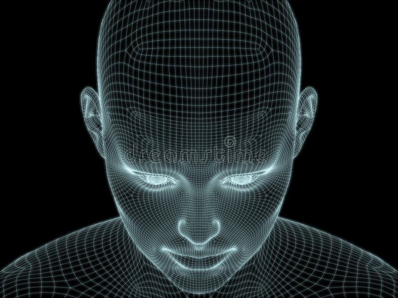 3D Face Mesh stock illustration. Illustration of face - 196086027