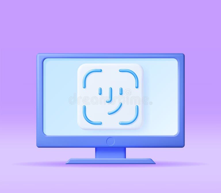 Desktop Face Recognition Stock Illustrations – 45 Desktop Face ...