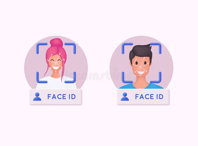 3D Face Recognition Illustration. Concept of Facial Recognition, Face ...