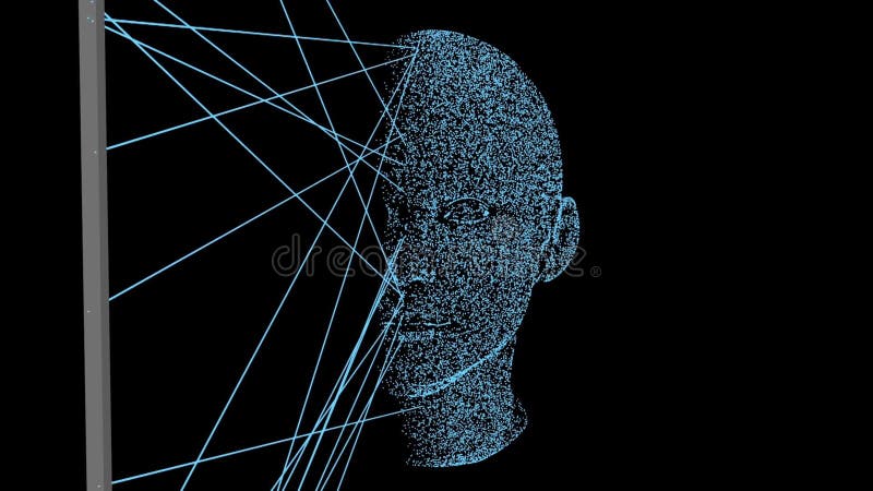3D Face Scanning. the Appearance of a Face from Separate Dots Stock ...