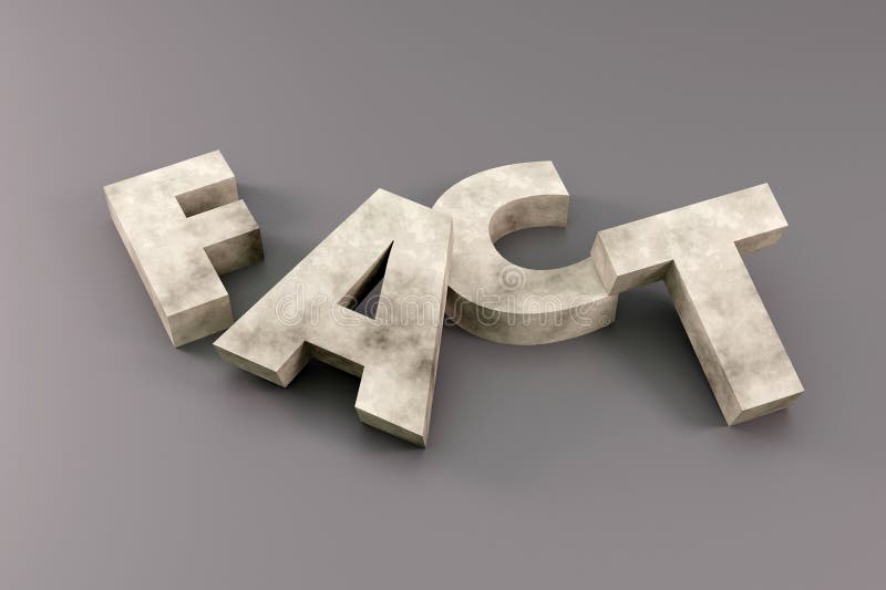 3d Fact Made of Concrete on Grey Background, 3d Render, Sign Stock ...