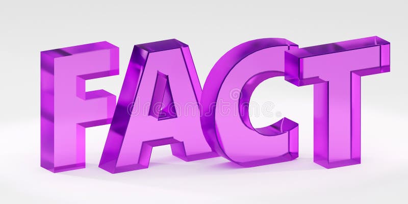 3d Fact Made of Glass on Grey Background, 3d Render, Sign Stock ...