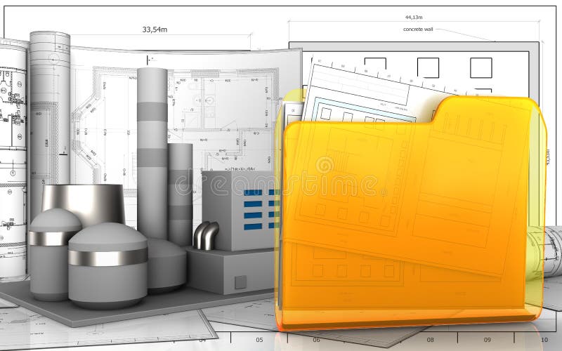 Factory blueprints stock illustration. Illustration of blue - 30080504