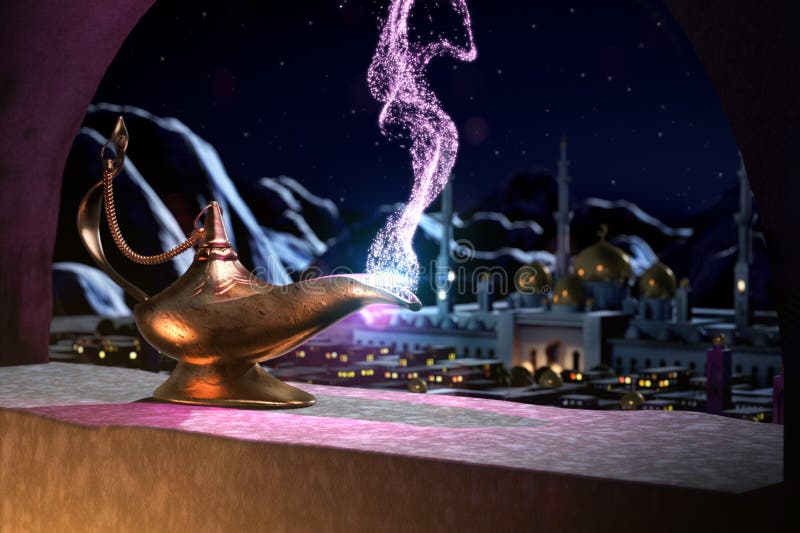 Magic aladdin lamp stock image. Image of genie, gold - 94439815